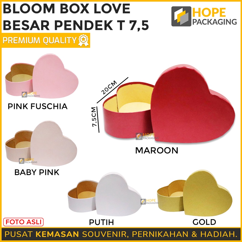 Jual Bloom Box Love Hati pendek / Kotak Hadiah Nikah Mahar Gift / Box ...