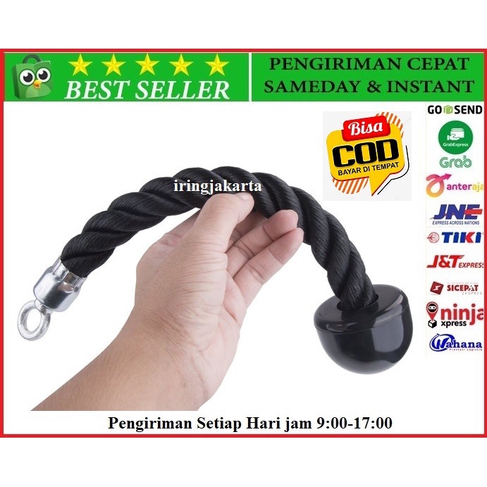 Jual Triceps Rope Tricep Tali Fitness Single End Handle Grip Row Bar ...