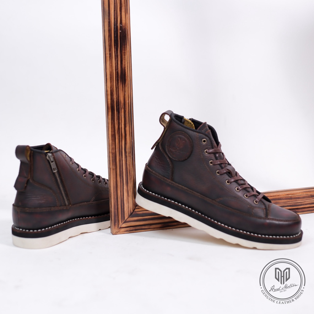 Jual Sepatu Boots Pria Kulit Asli Premium High Quality Zipup Bo Sol Putih Original Sepatu Boots ...