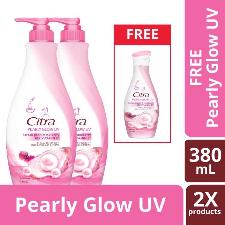Jual Buy 2 Citra Pearly Glow UV Lotion 380ml FREE Citra Pearly Glow ...