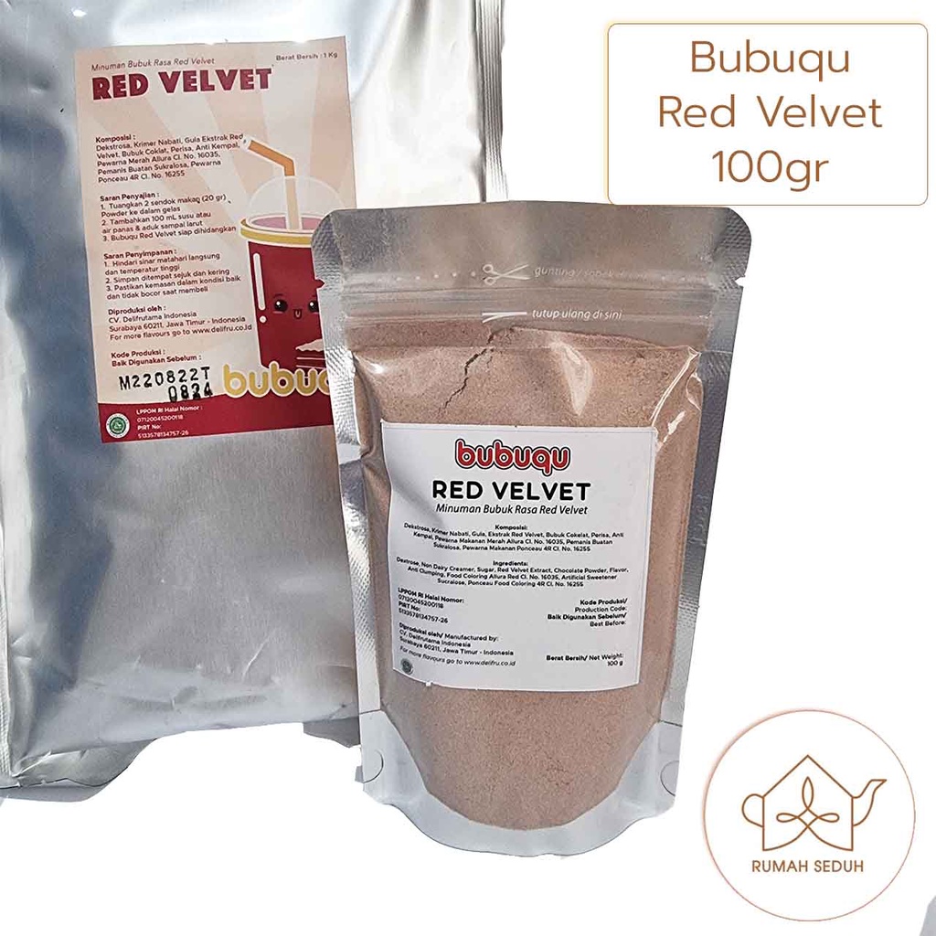 Jual Bubuqu Red Velvet Powder 100gr - Minuman Bubuk Rasa Coklat Merah ...
