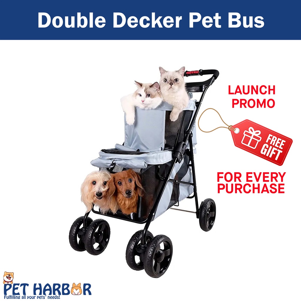 Jual IBIYAYA Stroller Double Decker Pet Bus | Stroller Anjing ...