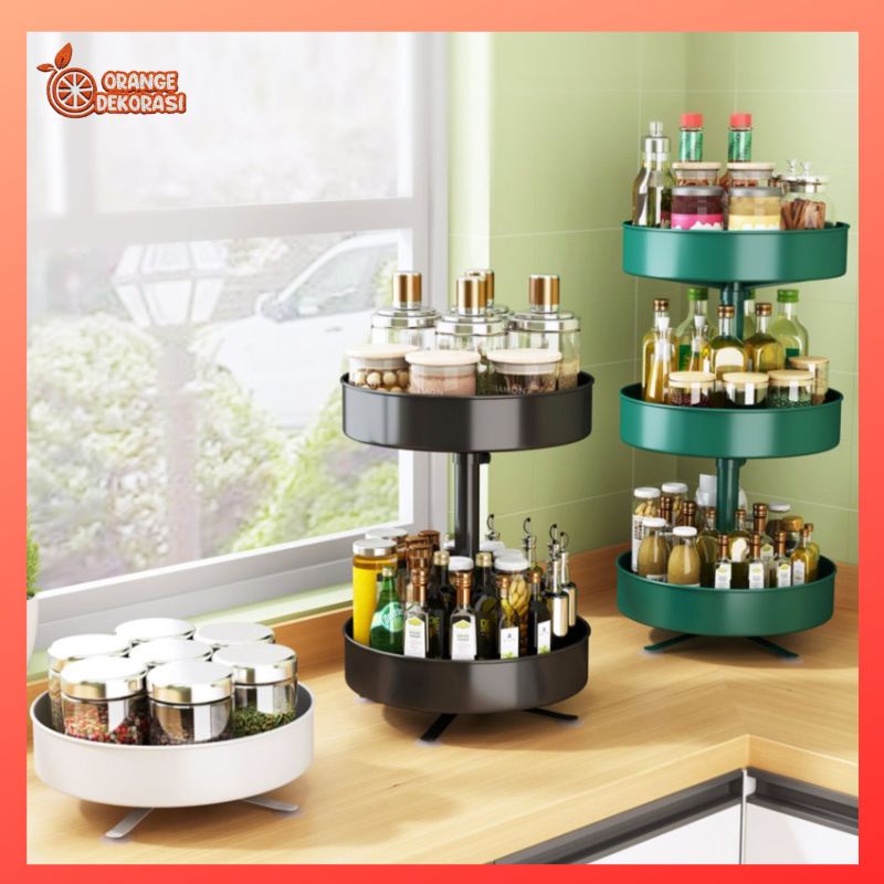 Jual Rak Bumbu Dapur Putar 360° Rak Dapur Serbaguna Stainless Rotate ...