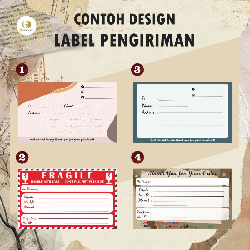 Jual Cetak Stiker Pengiriman / Custom Sticker Pengiriman/ Sticker ...
