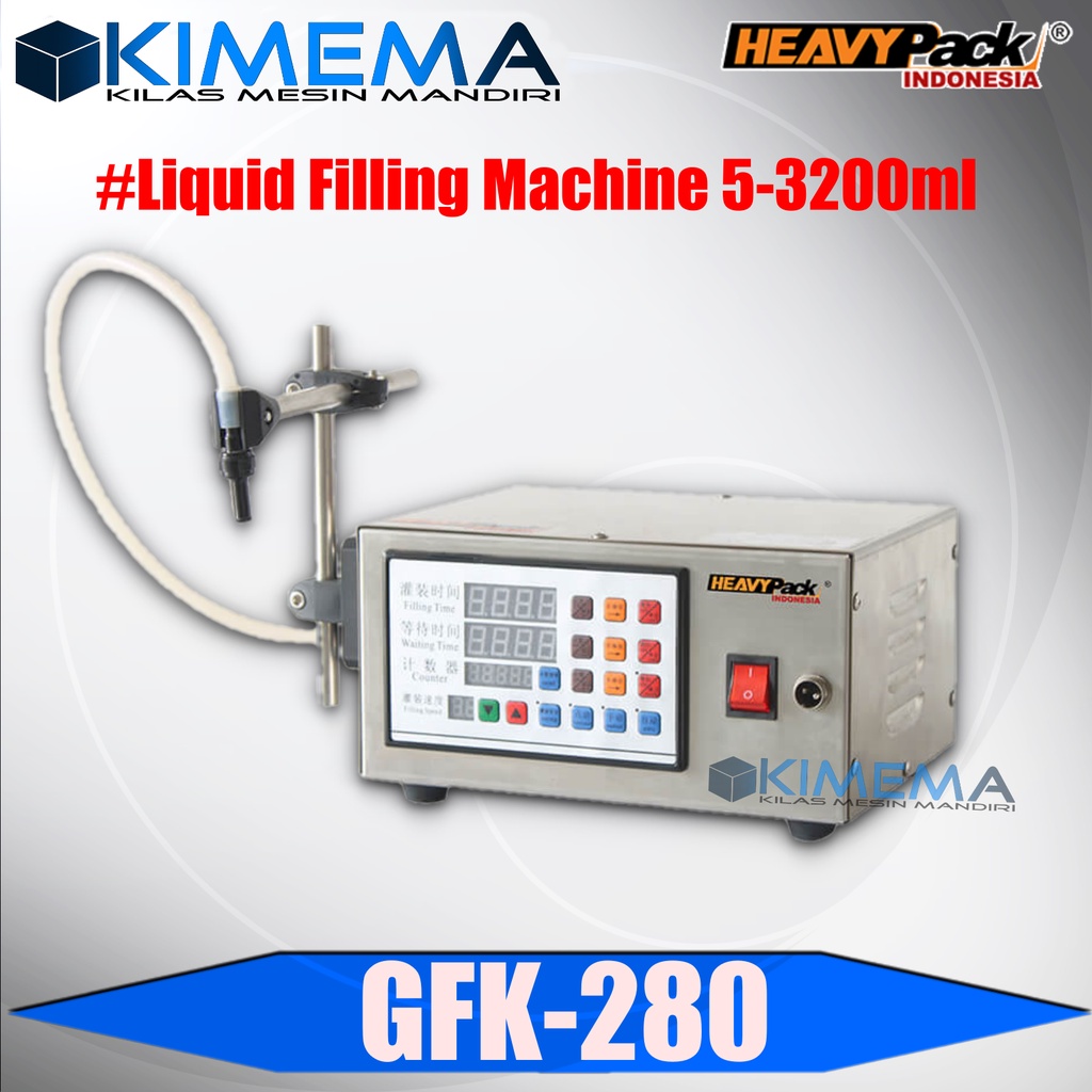 Jual Mesin Pengisi Cairan Otomatis Filling Liquid 1 Nozle GFK-280 HEAVYPACK | Shopee Indonesia