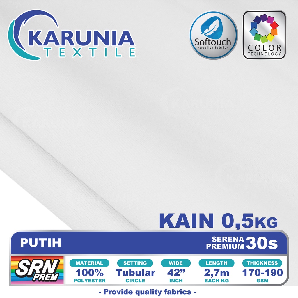 Jual Kain Serena 30s Kiloan | Putih | Karunia Textile | Shopee Indonesia