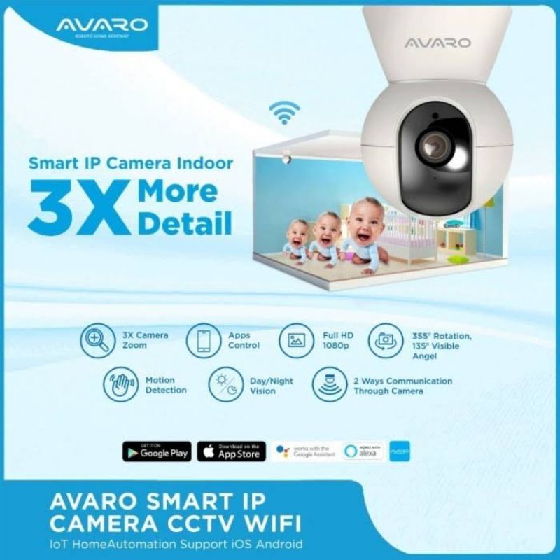 Jual Avaro CT01 Smart CCTV WIFI IP Camera CCTV Indoor 2MP PTZ | Shopee Indonesia