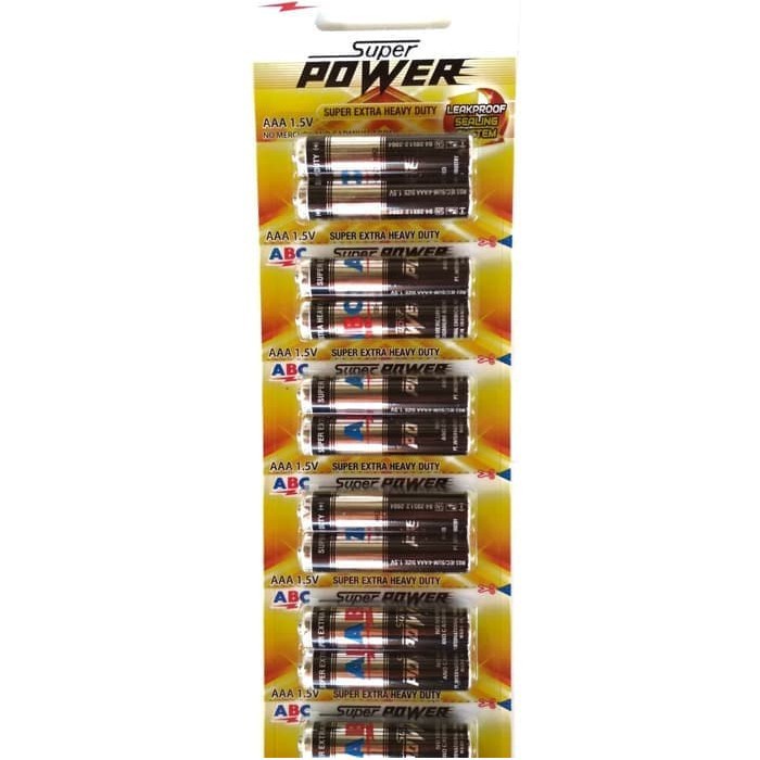 Jual Baterai/Battery/Batere ABC Super Power AAA 1.5V (isi 2 pcs) | Shopee Indonesia