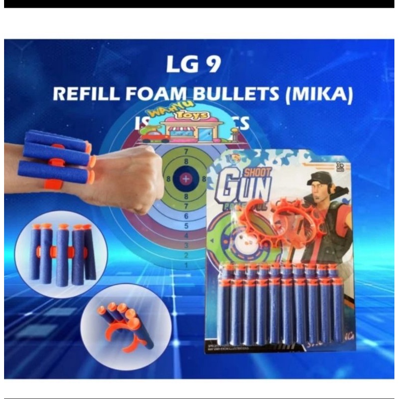 Jual Refill peluru busa lunak nempel kaca isi ulang nerf isi 20pcs ...