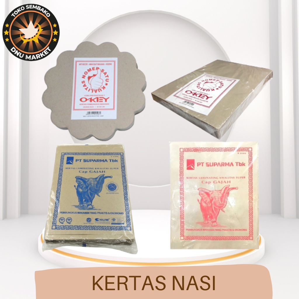 Jual KERTAS NASI CAP GAJAH DAN OKEY | KERTAS NASI COKLAT BESAR UKURAN ...