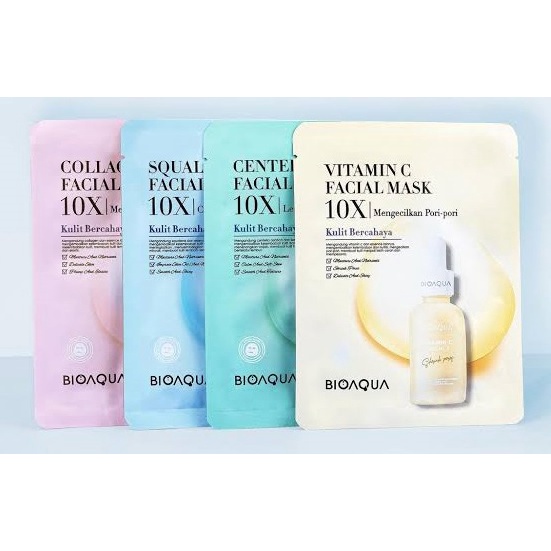 Jual Bioaqua Bio Aqua Collagen Facial Mask 10x | Sheet Mask Essence - 28ml | Shopee Indonesia
