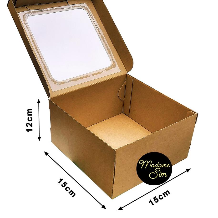 Jual KOTAK KUE - CAKE BOX - DUS BOLU 15x15x12 - JENDELA (ISI : 10 PCS ...