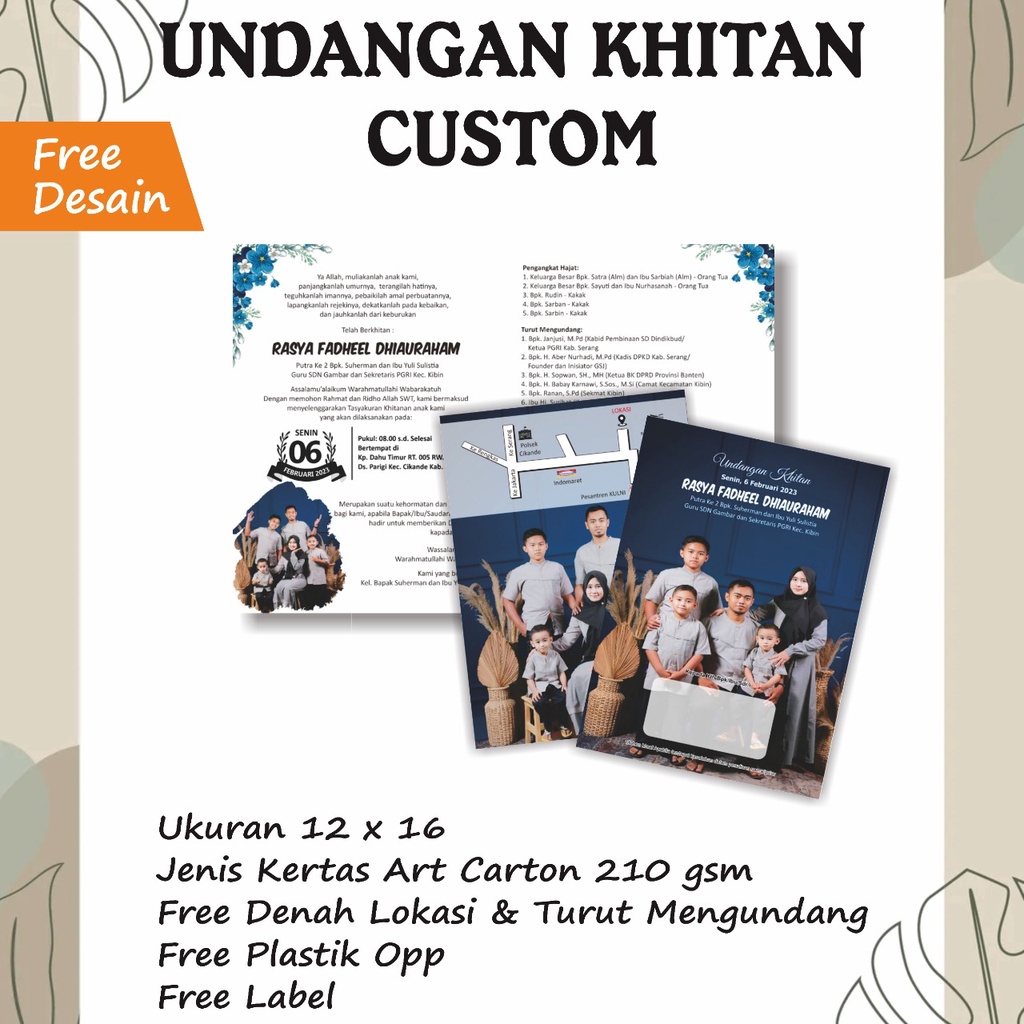 Jual UNDANGAN CUSTOM DENGAN FOTO, UNIK, ELEGAN, (ART CARTON 210 ...