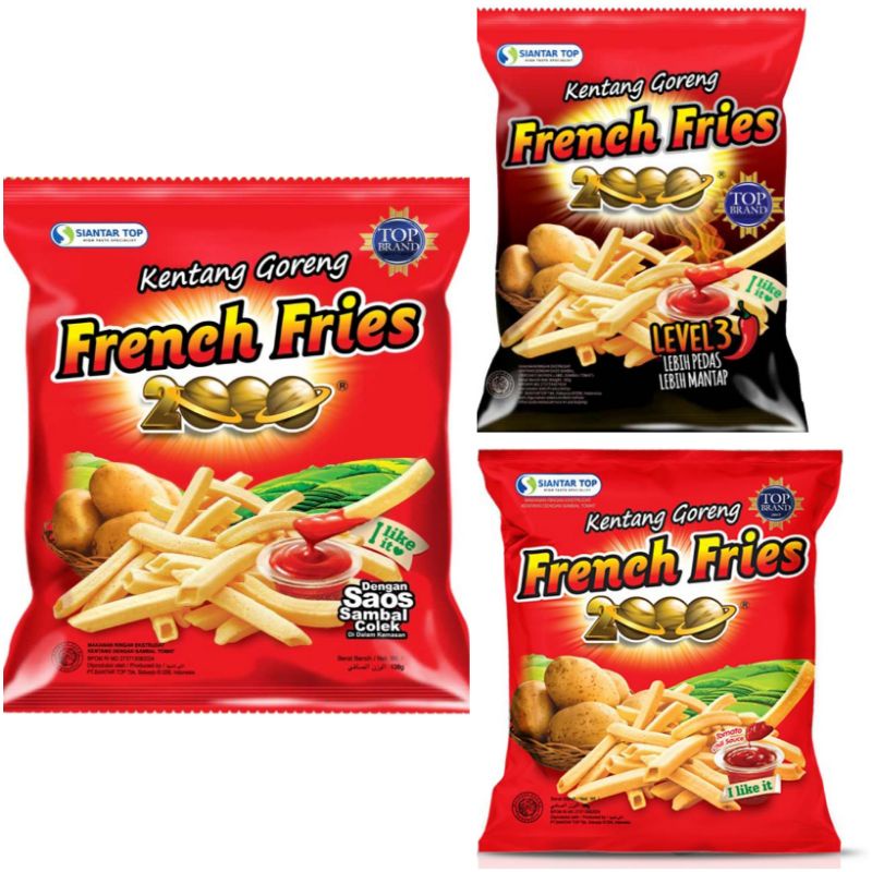 Jual French Fries 2000 Premium baru sambal pedas Level 3 Snack kerupuk ...