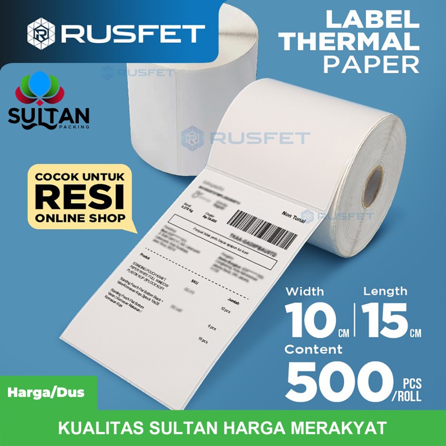Jual Stiker Thermal Label Barcode/Label Resi 100 x 150mm Per Dus/Kargo | Shopee Indonesia