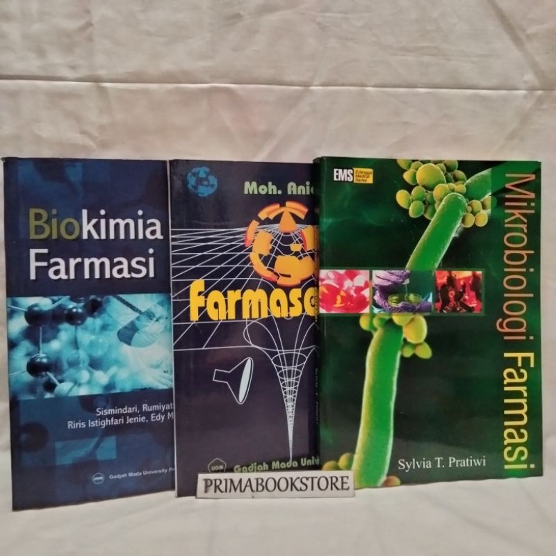 Jual Paket 3 buku, Mikrobiologi Farmasi - Sylvia, Biokimia Farmasi - Sismindari, Farmasetika ...