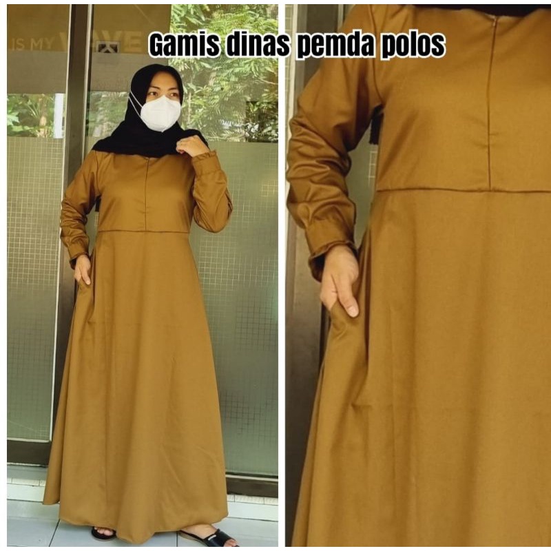 Jual Dress katun/Gamis premium /polos GAMIS PNS / GAMIS PEMDA / GAMIS SERAGAM KANTOR TOYOBO FODU ...