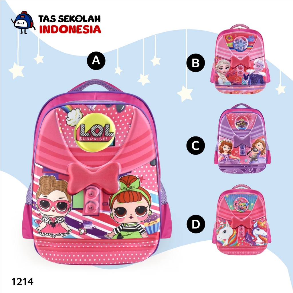 Jual Tas Sekolah Anak Perempuan TK SD Indonesia Tas Cartoon 1214 Girls 14 Inch Ransel Anak Cewek ...