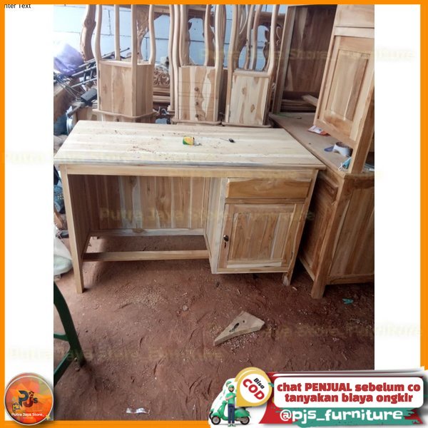 Jual MEJA KANTOR PINTU LACI JATI MENTAHAN Putra Jaya Store_Furniture ...