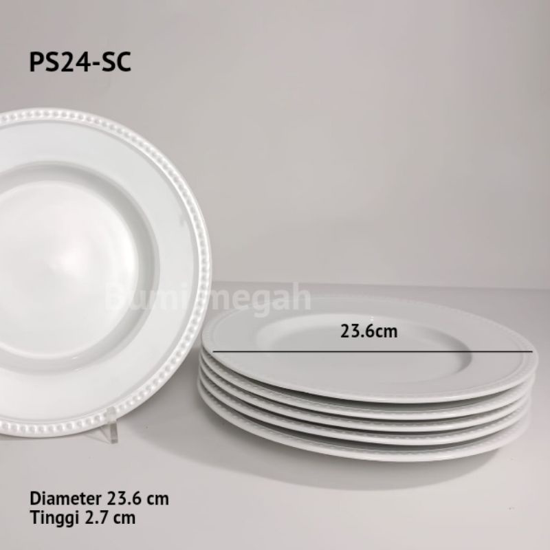 Jual Piring makan keramik 23cm Polos(1Pcs) /Piring Restaurant (1Pcs ...