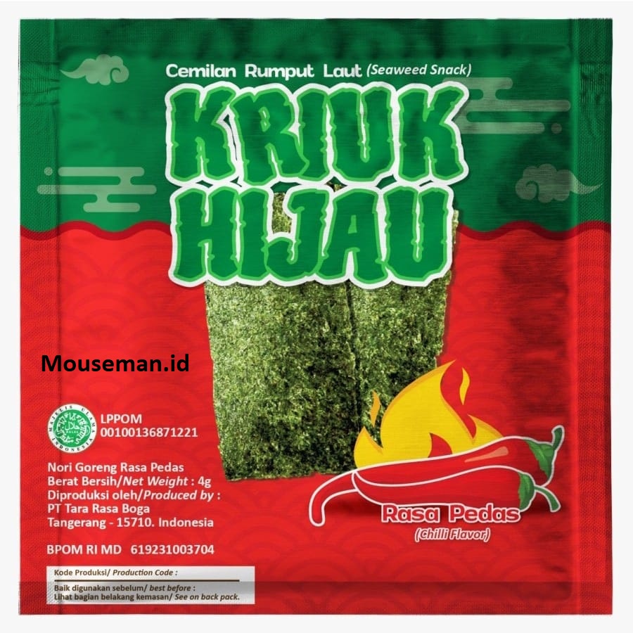 Jual KRIUK HIJAU Cemilan Rumput Laut Seaweed Snack Nori Goreng Rasa ...