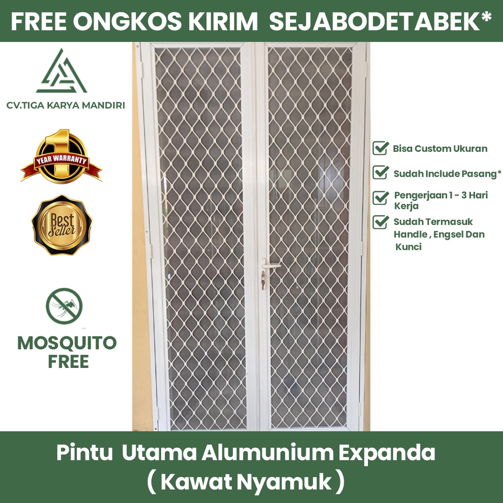 Jual Pintu Double Rumah Utama Alumunium Expanda Kawat Anti Nyamuk ...