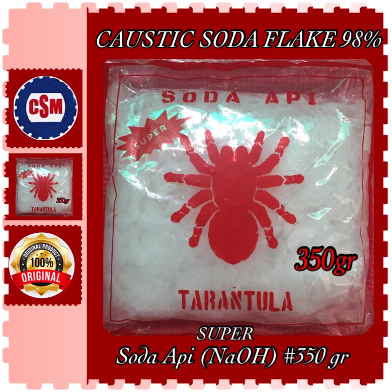 Jual CAUSTIC SODA FLAKE 98% SUPER (SODA API/NaOH) #350gram (1/2kg) | Shopee Indonesia
