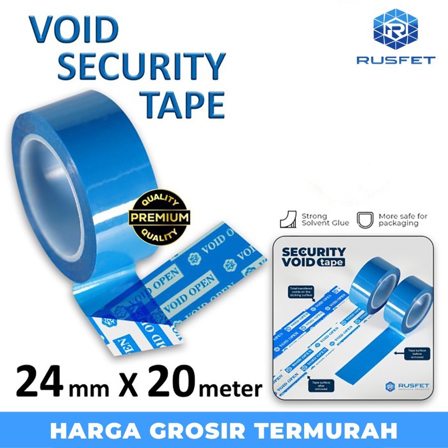Jual LAKBAN SECURITY OPEN SEGEL VOID TAPE SELOTIP ISOLASI RUFSET / SATUAN | Shopee Indonesia