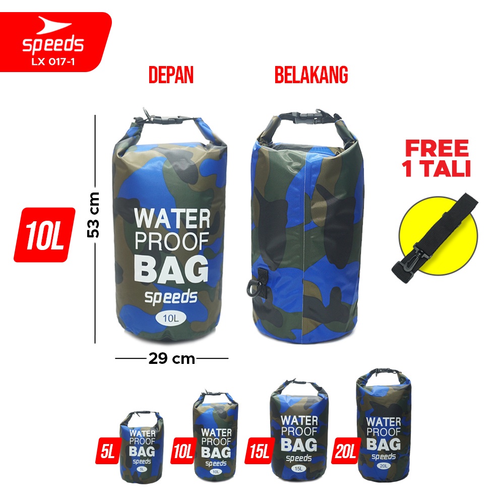 Jual SPEEDS Tas Pelampung Waterproof Dry Bag Ocean Pack Tas Anti Air Renang Pantai 017-2 ...