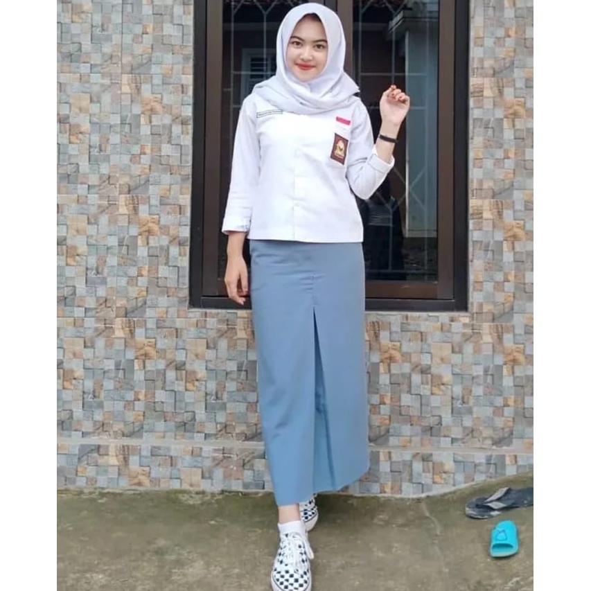 Jual Rok Panjang Span SMP/SMA AbuHITAM BIRU COKLAT - Seragam Sekolah SMP/SMA - Rok SMA - Rok Abu ...