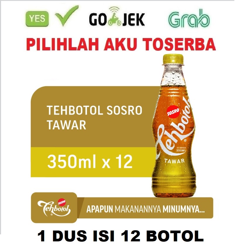 Jual Teh Botol Sosro TAWAR PET 350 ml - ( HARGA 1 DUS ISI 12 pcs ) | Shopee Indonesia