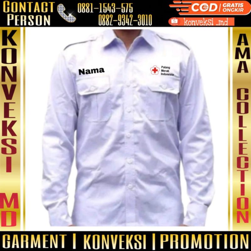 Jual kemeja eksklusif palang merah Indonesia/seragam eksklusif palang ...
