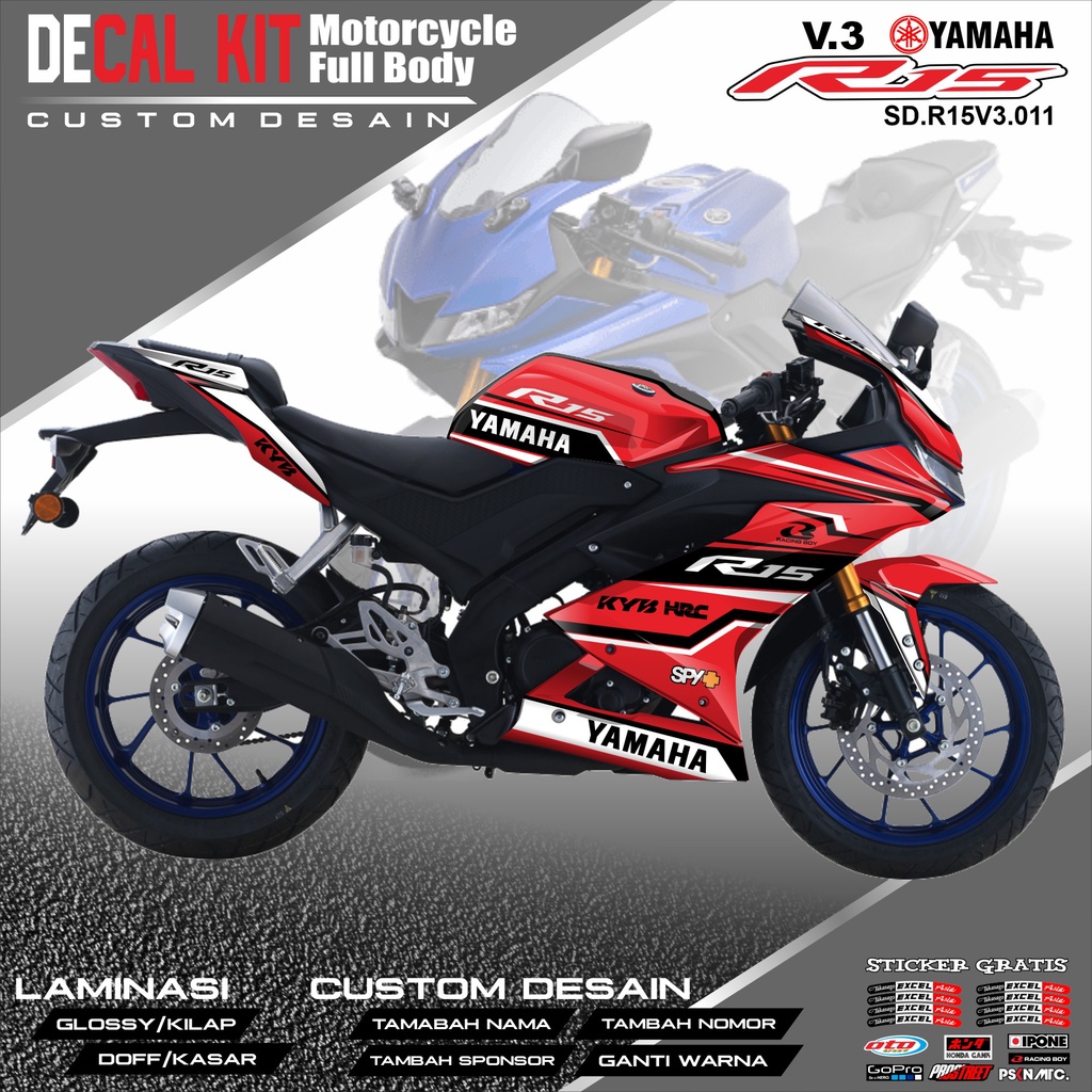 Jual Decal R15 V3 - Dekal Stiker Striping Fullbody Fullblock List ...