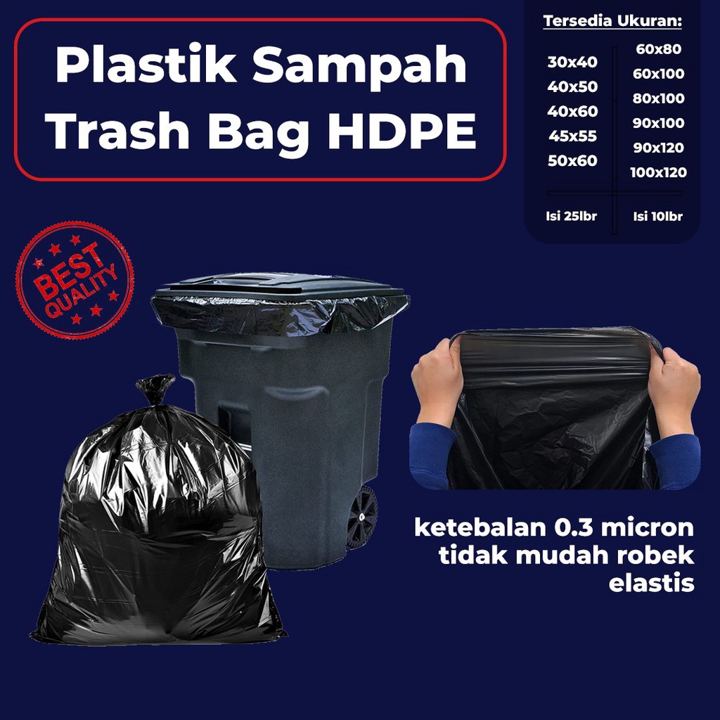 Jual [isi 25pcs & 50pcs] Trash Bag Kresek Sampah 40x50 40x60 45x55 ...
