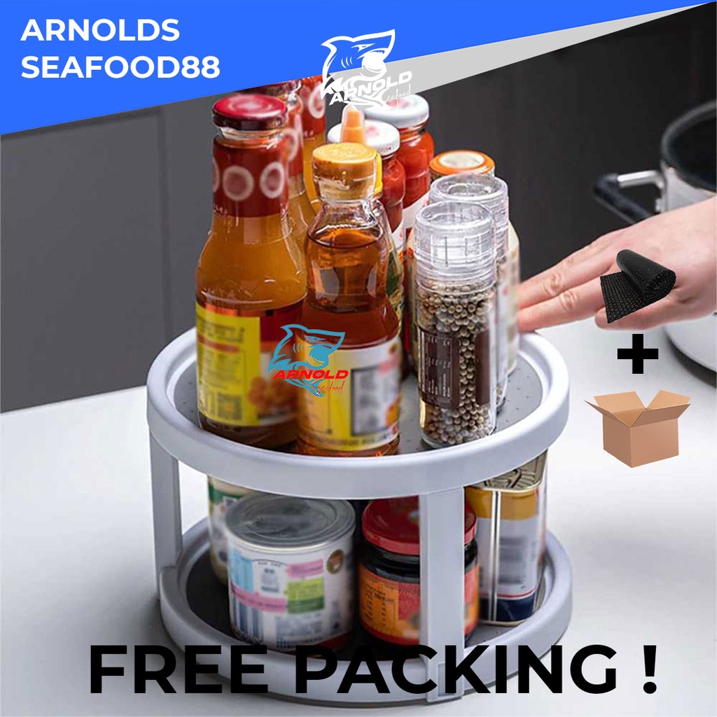 Jual Rak Dapur Putar Tempat Botol Bumbu Dapur Organizer Model 2 Tingkat ...