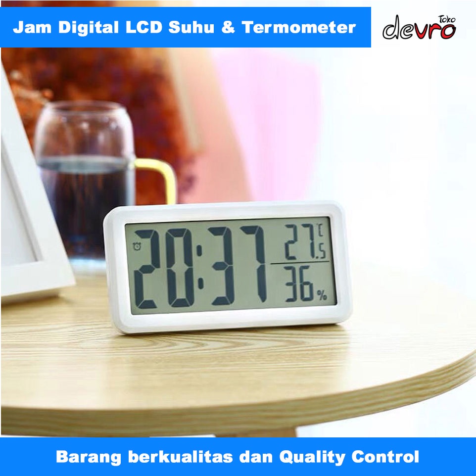 Jual Jam Digital Alarm LCD Modern Desk Clock Adjustable Mode - Jam Meja ...