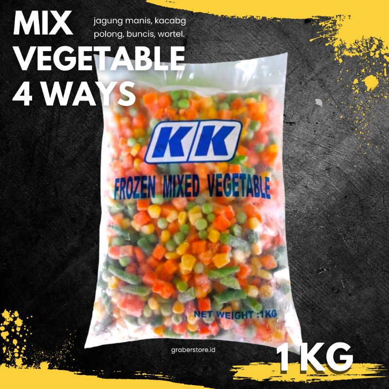 Jual Mixed Vegetable 4 way 1KG Frozen mix vegetable Sayuran Beku ...