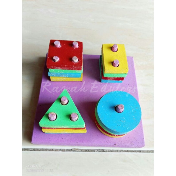Jual Menara Geometri mainan edukasi anak/alat peraga TK | Shopee Indonesia