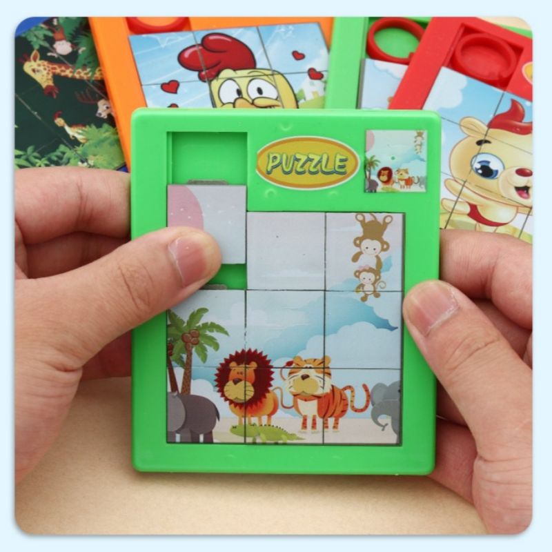 Jual Mainan puzzle geser karakter mainan jadul mainan edukasi anak 9 ...