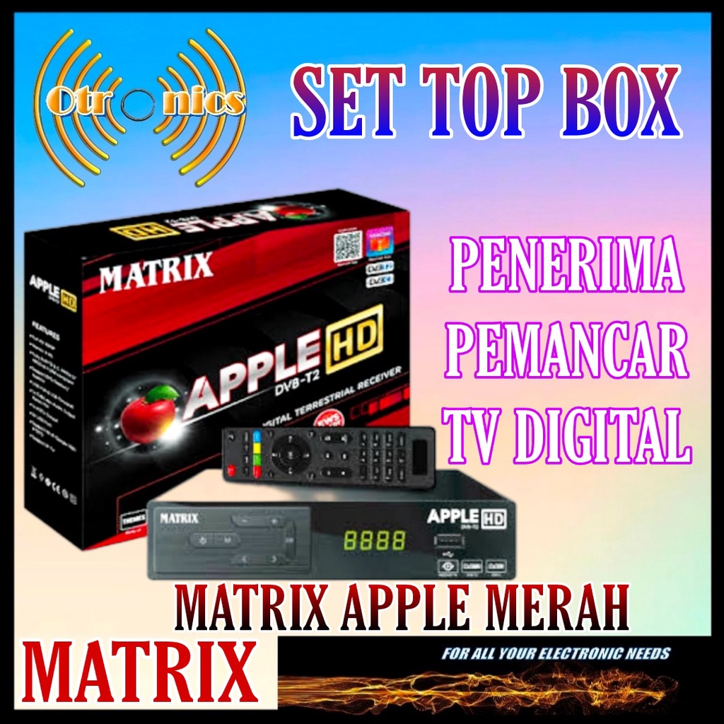 Jual Set Top Box TV digital MATRIX APPLE Merah STB MATRIX DVB T2 | Shopee Indonesia