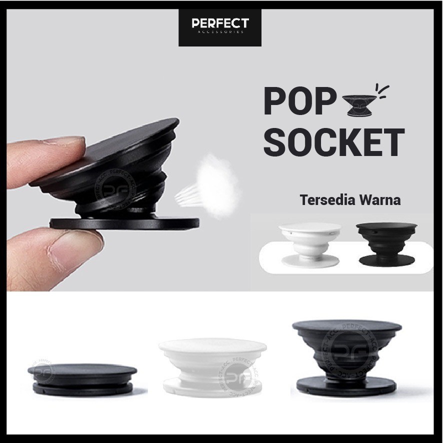 Jual POP SOCKET HP Hitam Putih Polos Stand Holder Handphone Tempel | Shopee Indonesia