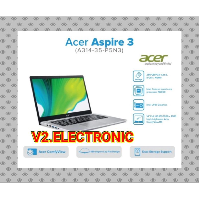 Jual Laptop Acer A314-35 Intel Pentium Silver N6000 RAM 4GB SSD 256GB ...