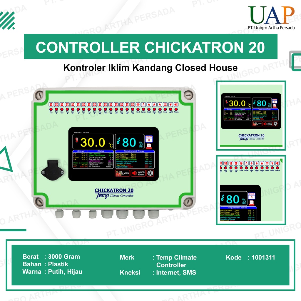 Jual CONTROLLER CHICKATRON 20 (4 TEMP SENSOR & 1 HUMIDITY SENSOR) | Shopee Indonesia