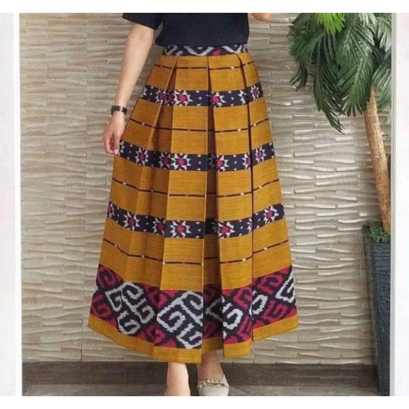 Jual rok tenun panjang 4 ploi hitam(tanpa tricot) | Shopee Indonesia