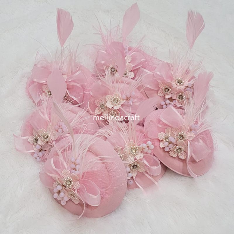 Jual Fascinator Topi Michiko Hat TOPI PESTA WARNA PINK BISA CUSTOM ...