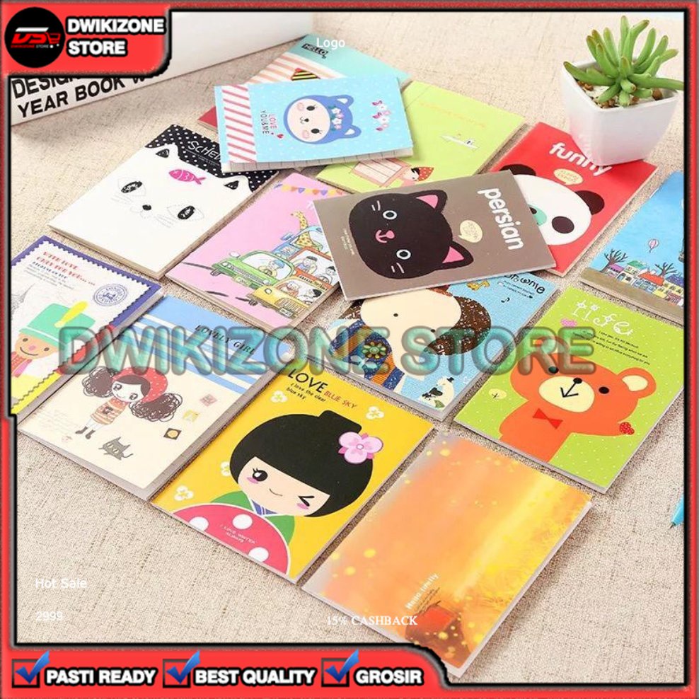 Jual [DZS] NOTE BUKU TULIS MINI KARAKTER CARTOON KARTUN CATATAN MEMO ...