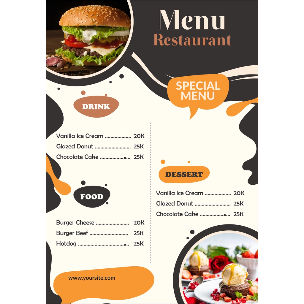 Jual MIN 2 PCS !! CETAK DAFTAR MENU MAKANAN MINUMAN CAFE RESTO | Shopee ...