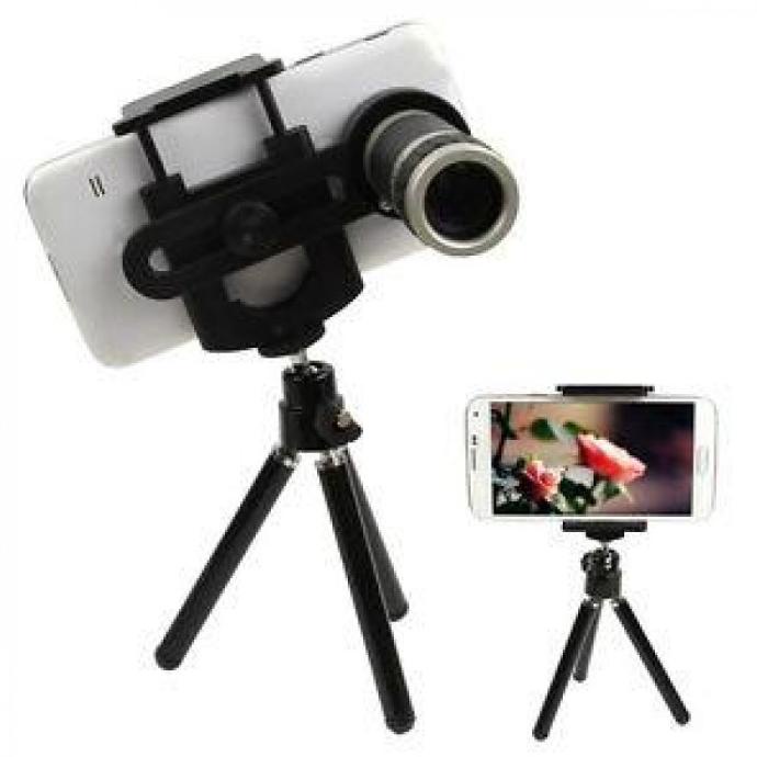 Jual Paket Lensa Telezoom Telescope 8x + Tripod Tele Zoom For Universal ...