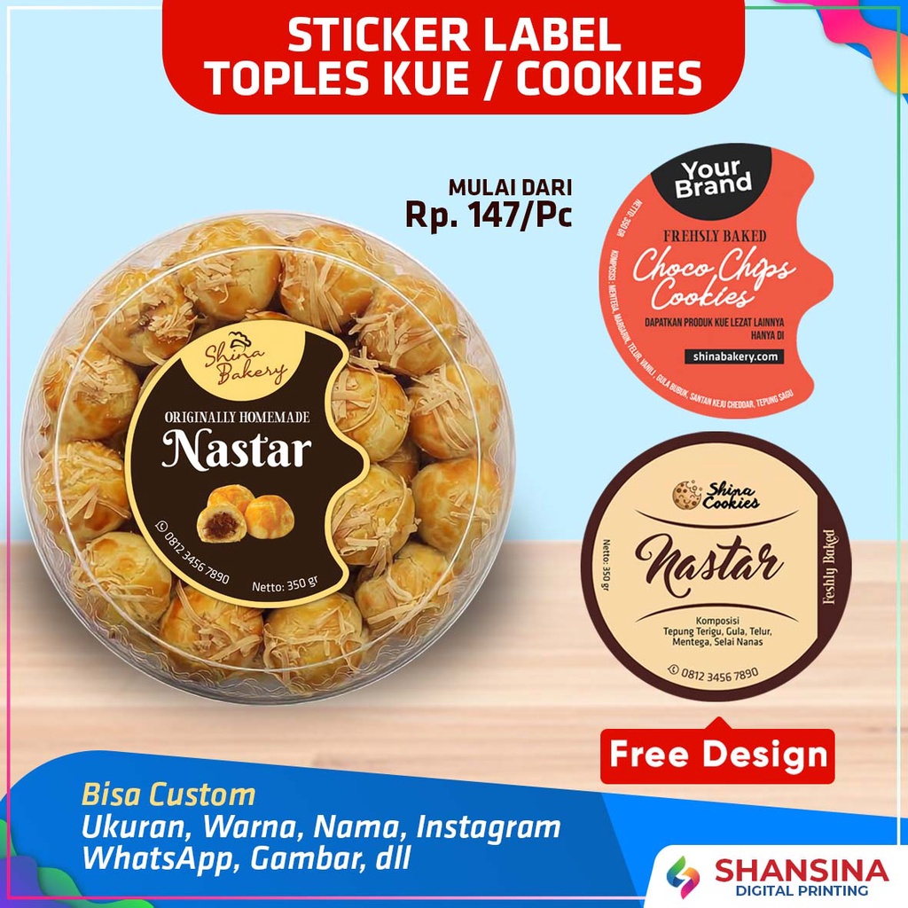 Jual STICKER TOPLES KUE / COOKIES - STICKER LABEL GROSIR - FREE DESAIN ...