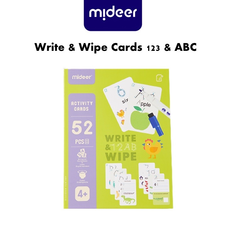 Jual Mideer Write & Wipe Cards 123 ABC Mainan Edukasi Anak 4+ | Shopee ...